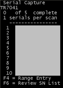 Picking end-to-end serial tracking items containing other weight or data