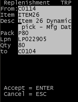 Performing replenishment tasks with dynamic picking