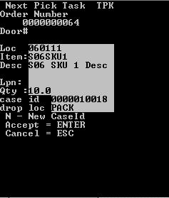 Special instructions for RF-directed picking