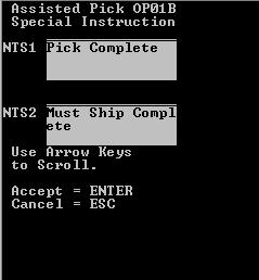 Special instructions for RF-assisted picking