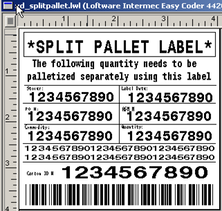 Split pallet label