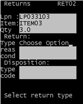 Receiving returns using an RF device