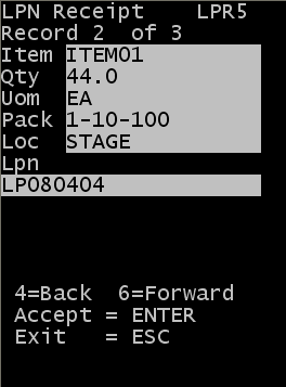Performing a license plate receipt with multiple items or lots on the ...